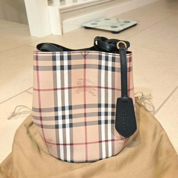 Burberry | Bags | Burberry Beige And Black Check Shoulder Bag New With ...